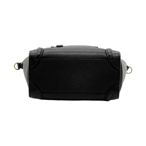 Celine Drummed Leather Nano Luggage Black GHW – Bag Religion