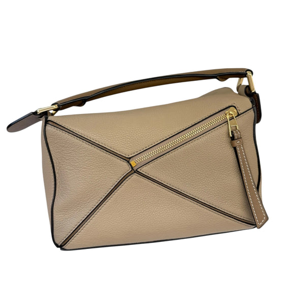Loewe Puzzle Bag Small Grained Calfskin Sand GHW – Bag Religion