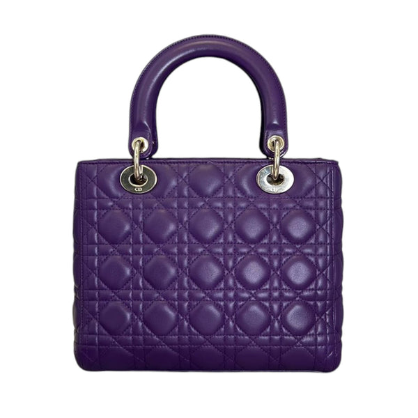 Christian Dior Lady Dior Lambskin Cannage Purple GHW – Bag Religion