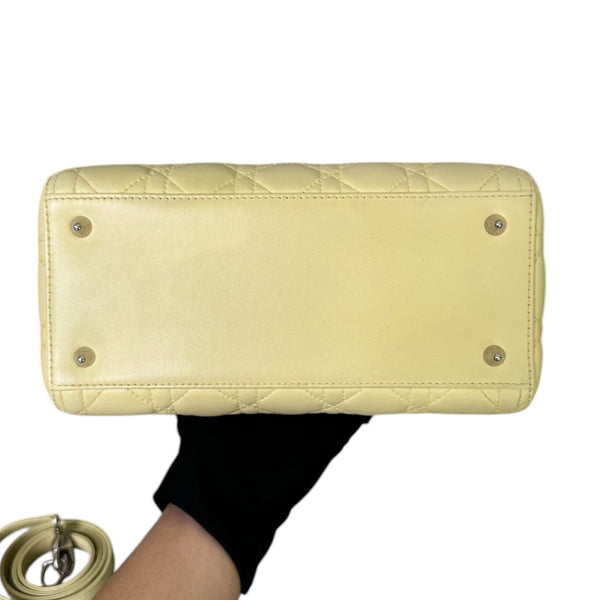 Christian Dior Lady Dior Medium Lambskin Cannage Light Yellow SHW – Bag ...