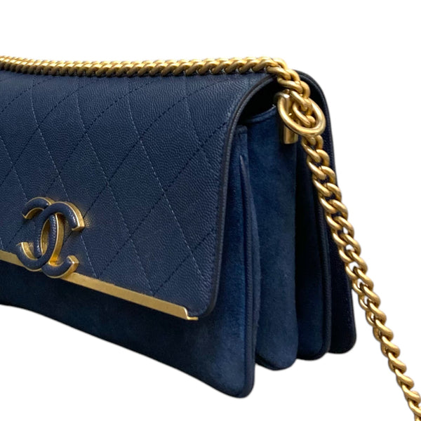 Chanel Lady Coco Flap Caviar Suede Stitched Navy GHW – Bag Religion