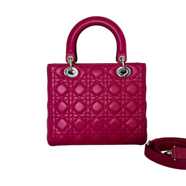 Christian Dior Lady Dior Medium Lambskin Quilted Purple SHW – Bag Religion