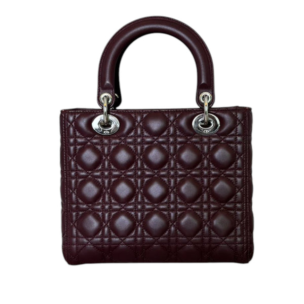 Christian Dior Lady Dior Medium Lambskin Burgundy SHW – Bag Religion