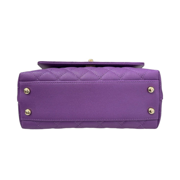 Chanel Coco Handle Flap Small Caviar Quilted Purple LGHW – Bag Religion