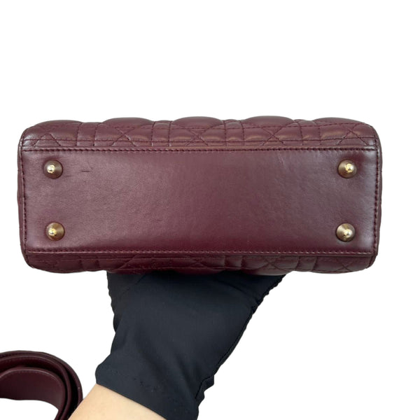 Dior Small My Lady Dior Lucky Badges Lambskin Burgundy GHW – Bag Religion